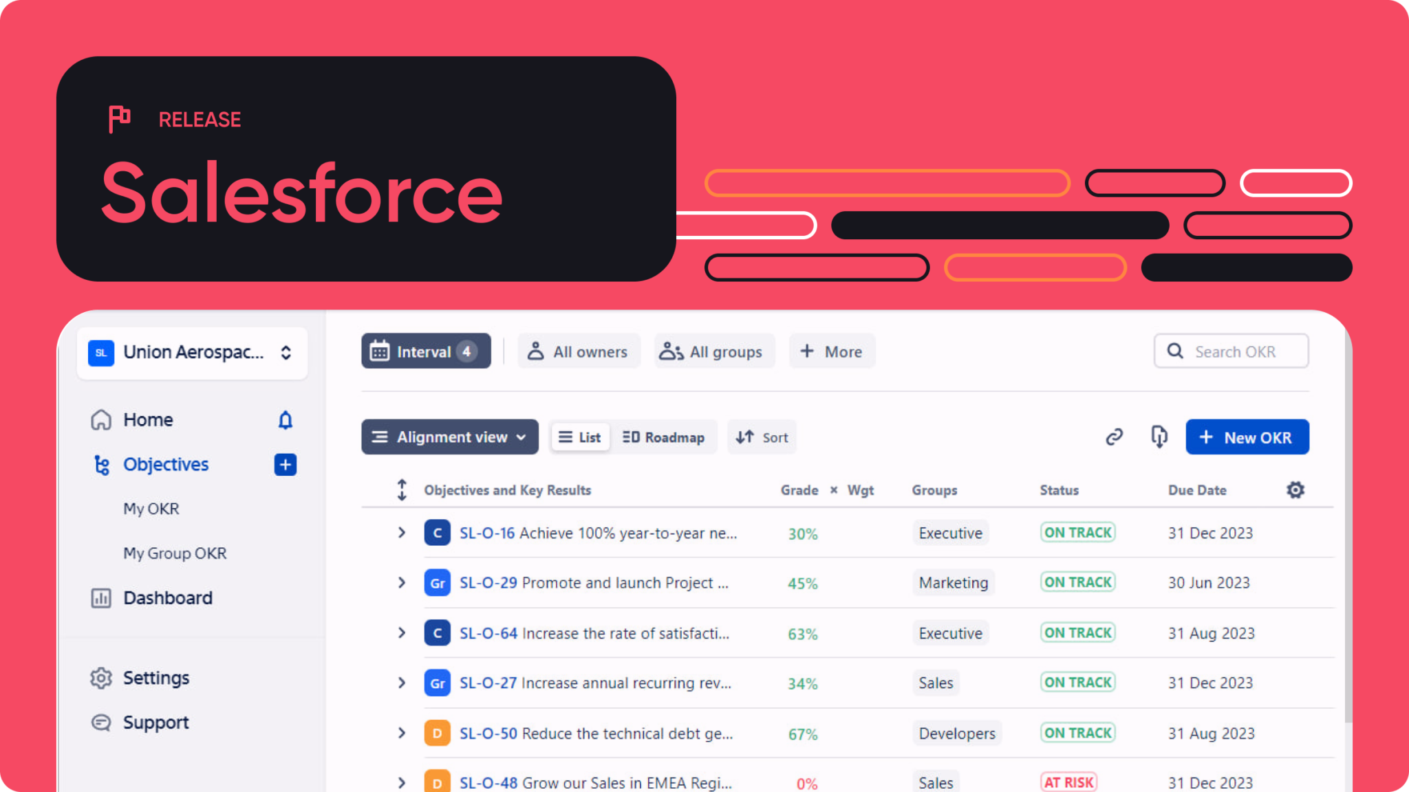 OKR Salesforce tool is now available | Oboard