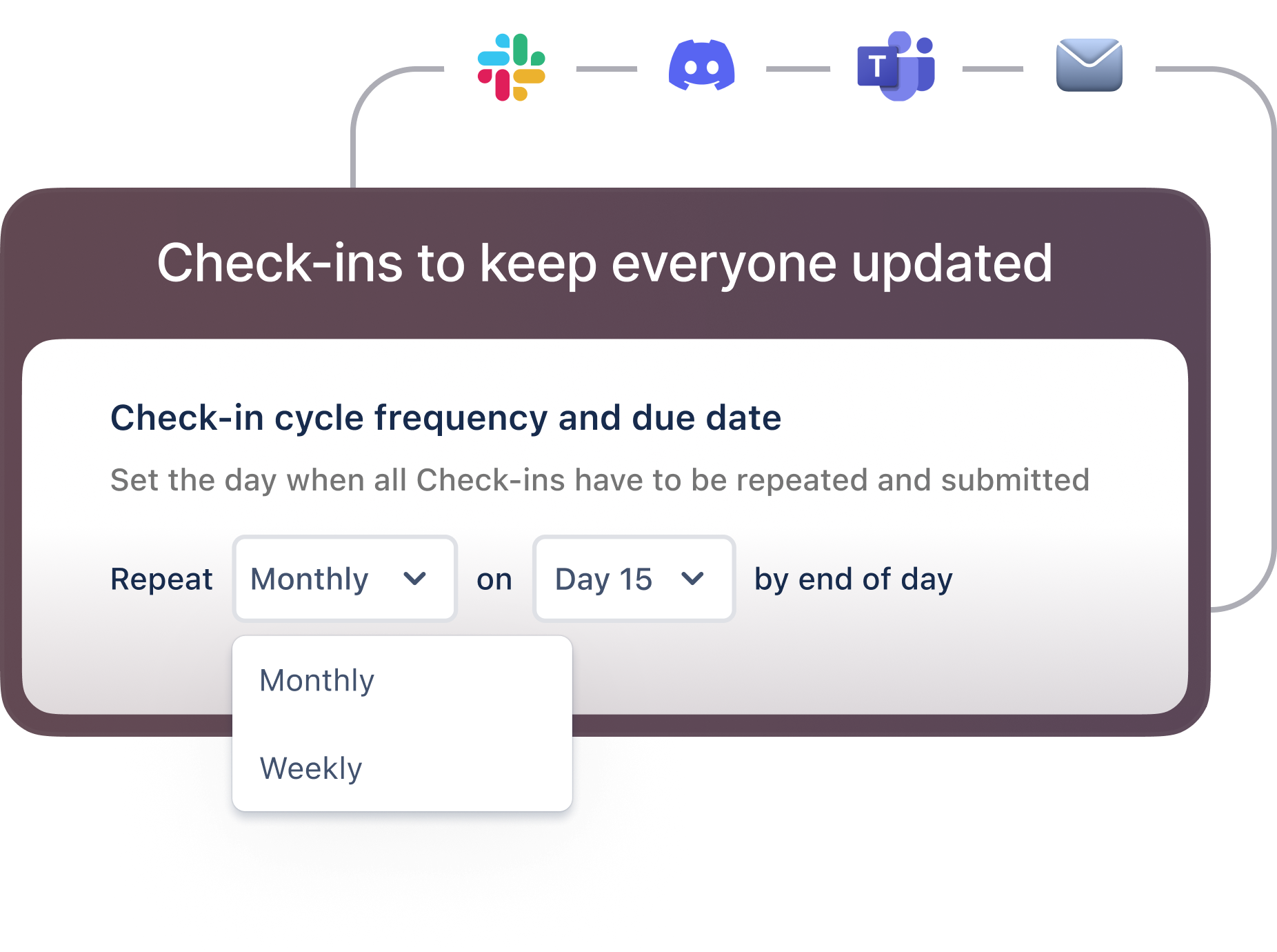 Easy OKR Check-ins with Slack, Microsoft Teams, and Discord | Oboard